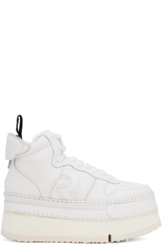 R13: White Riot Leather Sneakers | SSENSE