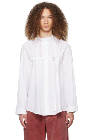 R13: White Cinch Strap Shirt | SSENSE Canada