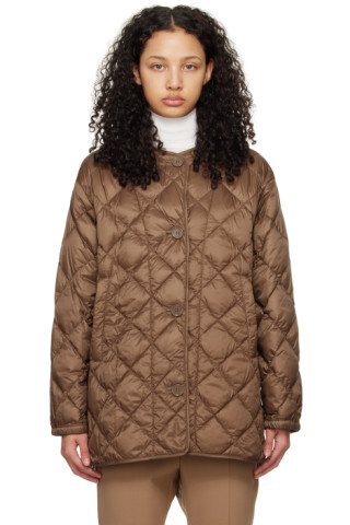 Brown Csoft Down Jacket by Max Mara on Sale