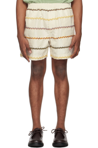 Bode: Off-White Rickrack Shorts | SSENSE