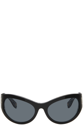 Black 'The Icon' Wrapped Sunglasses by Marc Jacobs on Sale