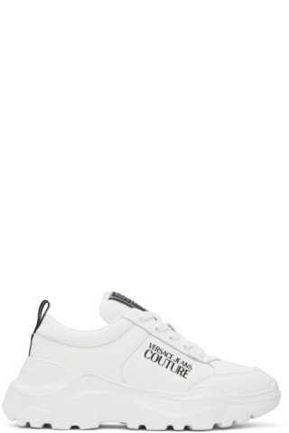 White Speedtrack Sneakers by Versace Jeans Couture on Sale