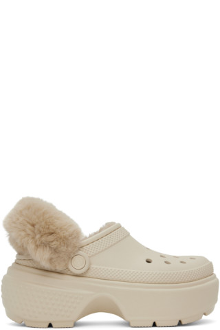 Off-White Stomp Lined Clogs by Crocs on Sale