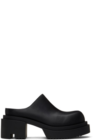 Black Bogun Slide Mules by Rick Owens on Sale