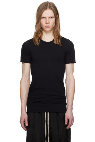 Black Basic T-Shirt by Rick Owens on Sale