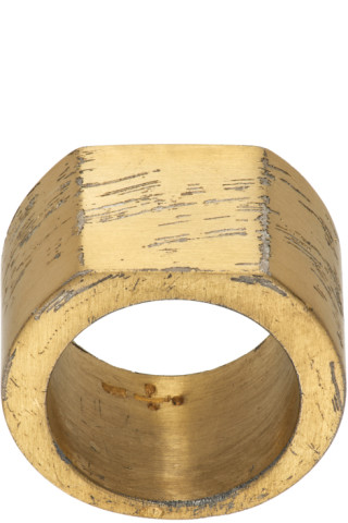 Gold Crescent Plane Ring by Parts of Four on Sale