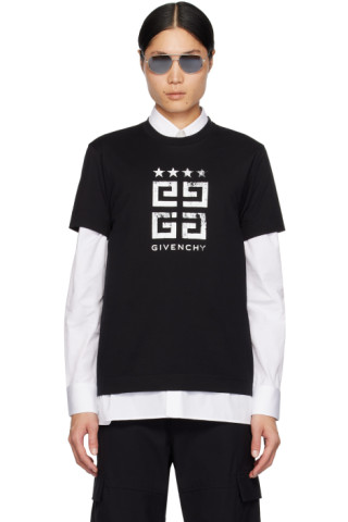 Givenchy: Black 4G Stars T-Shirt | SSENSE UK