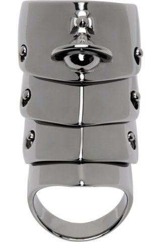 Vivienne Westwood: Gunmetal Armour Ring | SSENSE UK