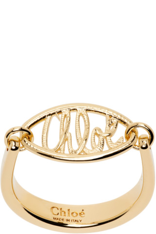 Chloé: Gold Darcey Lace Ring | SSENSE