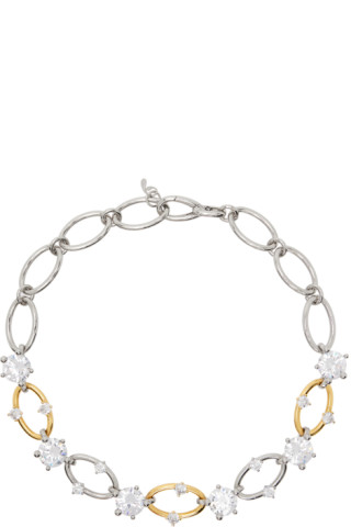 Silver & Gold Diamanti Chain Necklace by Panconesi on Sale