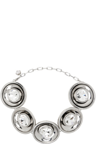 AREA: Silver Medallion Crystal Choker | SSENSE