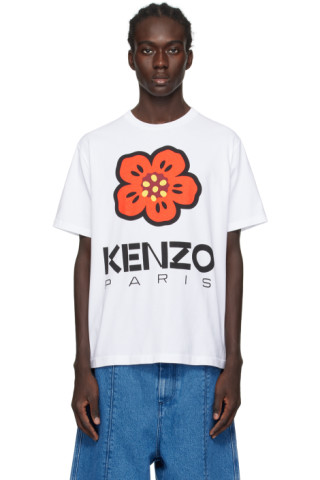 Kenzo: 白色 Kenzo Paris Boke Flower T 恤 | SSENSE
