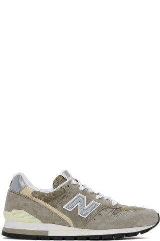 New Balance: Gray & Khaki Made in USA 996 Core Sneakers | SSENSE