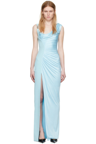 Versace: Blue Medusa '95 Maxi Dress | SSENSE UK