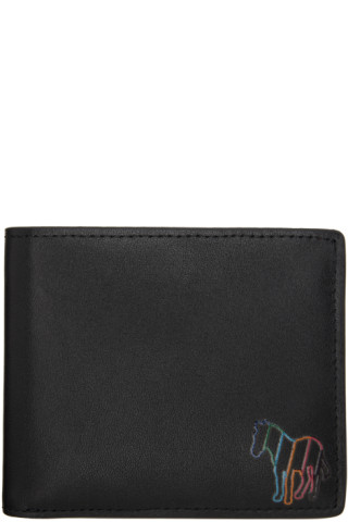 Black 'Broad Stripe Zebra' Billfold Wallet by PS by Paul Smith on Sale