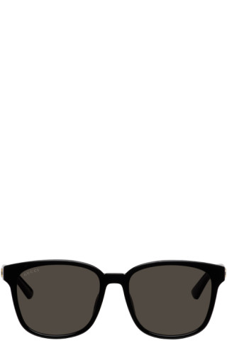 Black Thin Square Sunglasses by Gucci on Sale