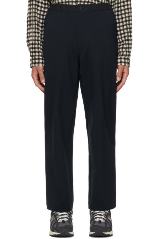 Navy Wide Easy Trousers by nanamica on Sale