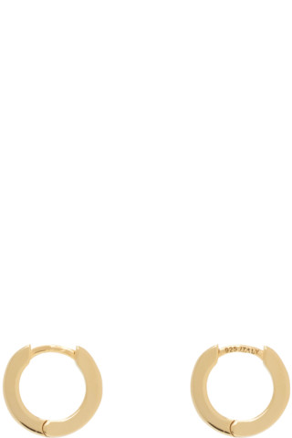 Gold Small Edge Hoop Earrings by Hatton Labs on Sale