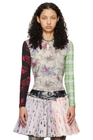 Multicolor Floral Long Sleeve T-Shirt by Chopova Lowena on Sale