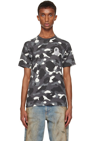 BAPE: Black City Camo Large Ape Head T-shirt | SSENSE Canada