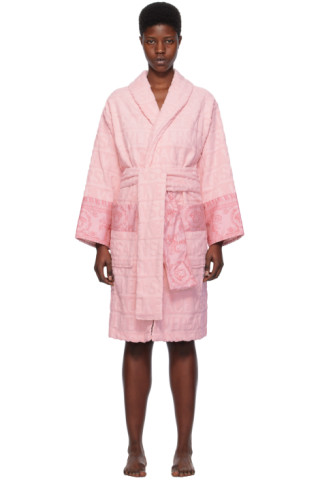 Pink 'I Heart Baroque' Robe by Versace Underwear on Sale