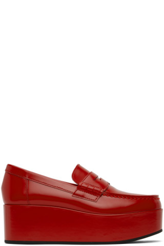 Red Platform Loafers by Comme des Garçons Girl on Sale