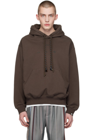 Brown adidas Originals Edition Hoodie by Song for the Mute on Sale