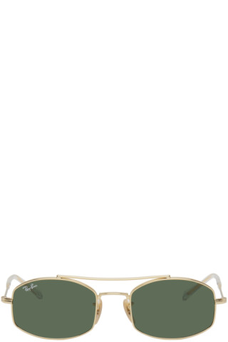 Ray-Ban: Gold RB3719 Sunglasses | SSENSE