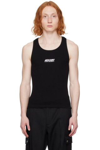 Black Embroidery Tank Top by Moschino on Sale