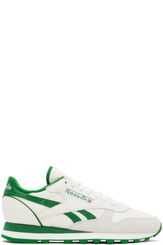Reebok Classics: Off-White & Green Classic Leather 1983 Vintage ...