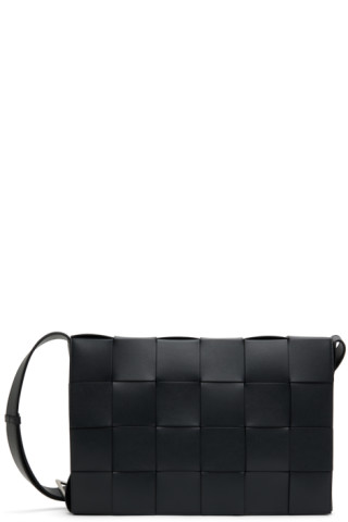 Bottega Veneta: Black Maxi Cassette Bag | SSENSE