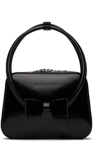 Black Stereo Bow Bag by SHUSHU/TONG on Sale