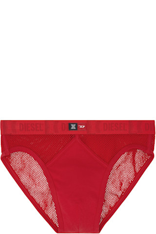 Diesel: Red Savage X Fenty Edition String & Lace Briefs | SSENSE