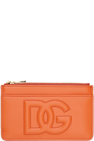 Dolce&Gabbana: Orange Medium 'DG' Logo Card Holder | SSENSE