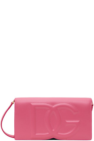 Pink 'DG' Logo Phone Bag by Dolce&Gabbana on Sale