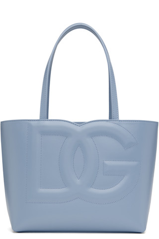 Dolce&Gabbana: Blue Small 'DG' Logo Tote | SSENSE Canada