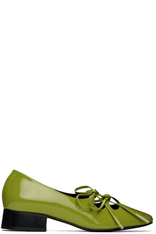 Green Isabel Ballerina Flats by Nicole Saldaña on Sale