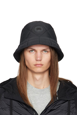 Canada Goose: Black Puffer Reversible Bucket Hat | SSENSE