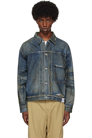 Blue Type-1 Denim Jacket by Neighborhood on Sale