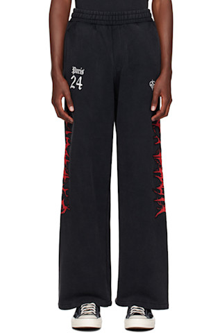Black Goth Leisure Track Pants by Stolen Girlfriends Club on Sale