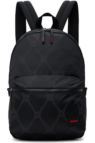 Black Logo Backpack by Hugo on Sale