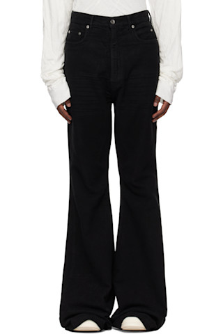 Black Porterville Bolan Bootcut Trousers by Rick Owens Black Porterville Bolan Bootcut Trousers by Rick Owens