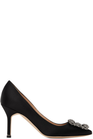 Manolo Blahnik: Chaussures à talon aiguille Hangisi 90 noires | SSENSE ...