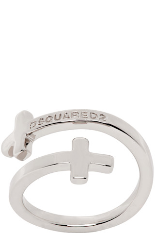 Silver Jesus Ring by Dsquared2 on Sale
