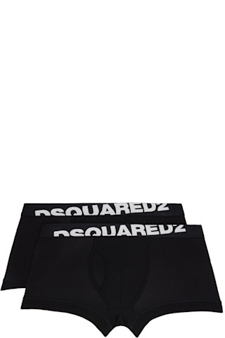 Dsquared2: Two-Pack Black Basic Boxer Briefs | SSENSE Canada