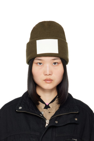 Khaki Numeric Beanie by MM6 Maison Margiela on Sale