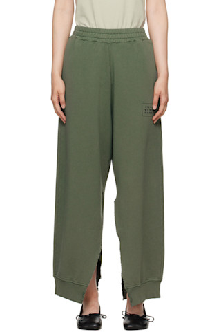 Khaki Vented Sweatpants by MM6 Maison Margiela on Sale