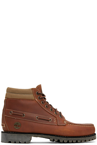 Timberland: Tan Authentic Mid Lace-up Boots | SSENSE Canada