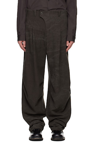 DEVOA: Gray Baggy Trousers | SSENSE