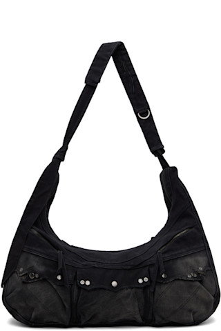 Professor.E: Black Parachute Messenger Bag | SSENSE Canada
